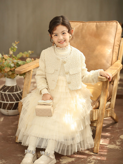 Girls two -piece set 2024 autumn and winter temperament small incense ...