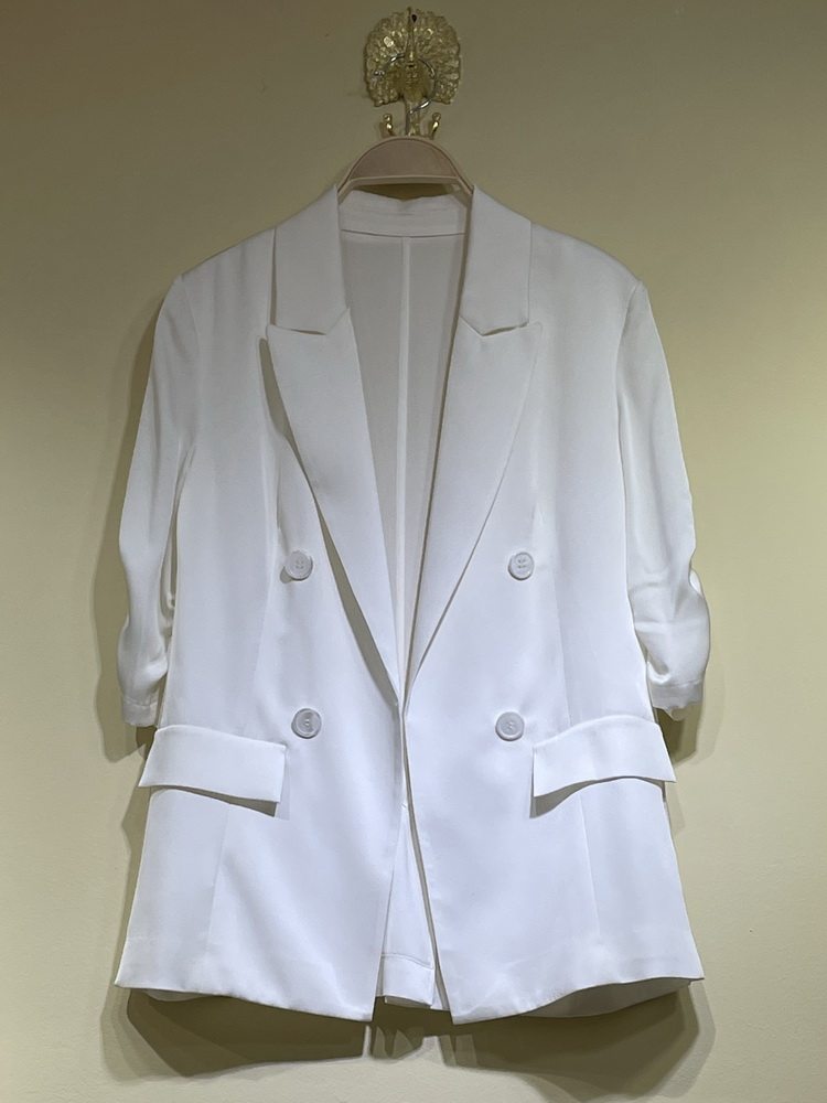 Elegant and versatile temperament in spring and summer, heavy elastic silk OL commuting double ...