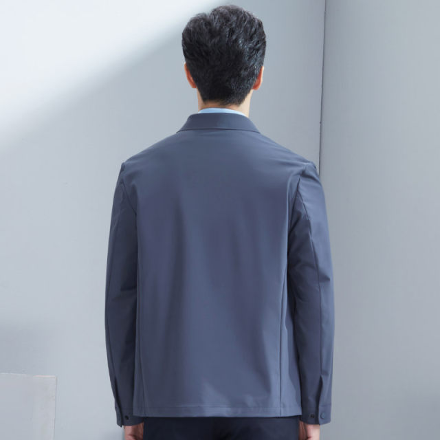 Hongdu Men's Jacket Summer Thin Business Lapel Washable Elastic Loose ...