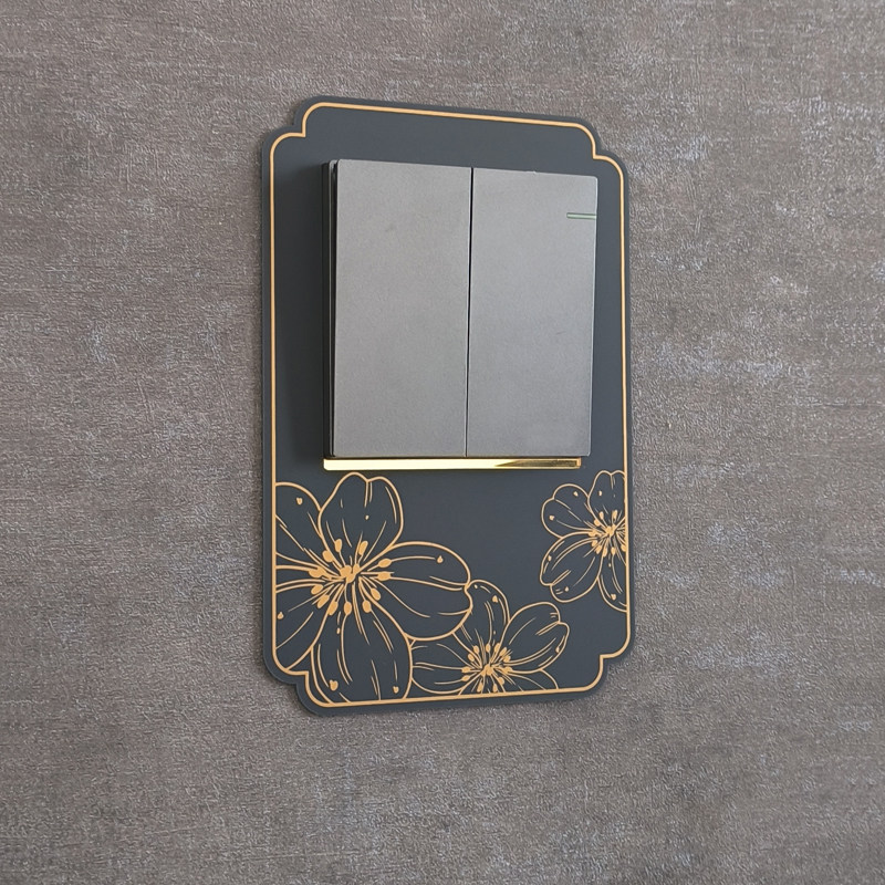 Light Luxury Acrylic Switch Cover - Floral Design