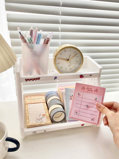 Desktop storage rack ins style cosmetic storage rack student dormitory ...