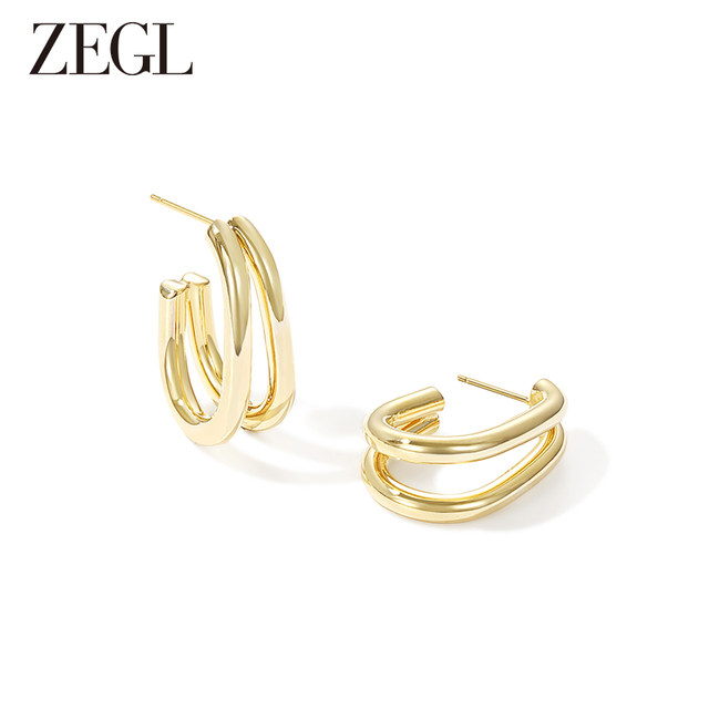ZEGL hoop earrings simple earrings for women gold earrings niche design ...