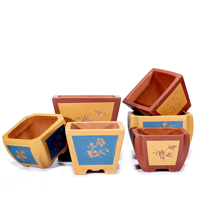 Yixing special offer bonsai pot extra large flower pot square powder ...
