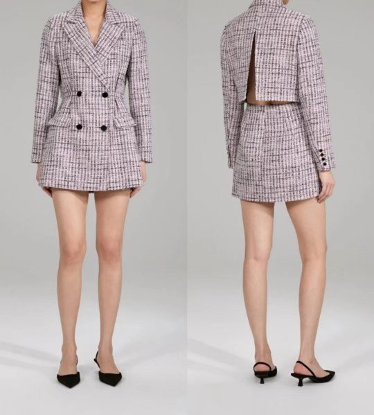 Purchase Self-Portrait early autumn 22PF gray plaid style backless ...