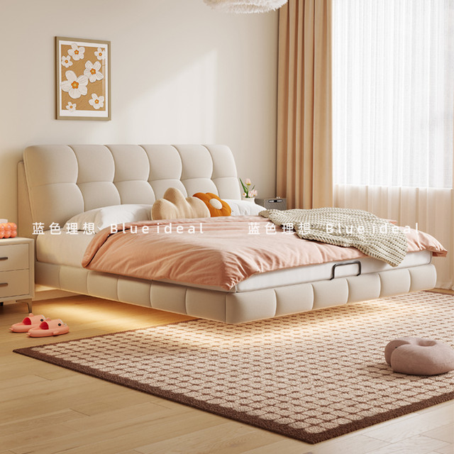 Blue Ideal Cream Creamy Clouds Suspension Bed Master bedroom Puffing ...
