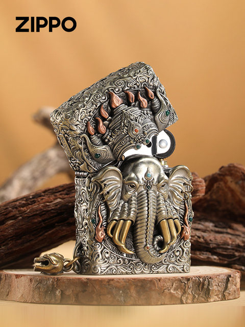 Zippo lighter Six Tooth Elephant King Official Zhibao Genuine Windproof ...