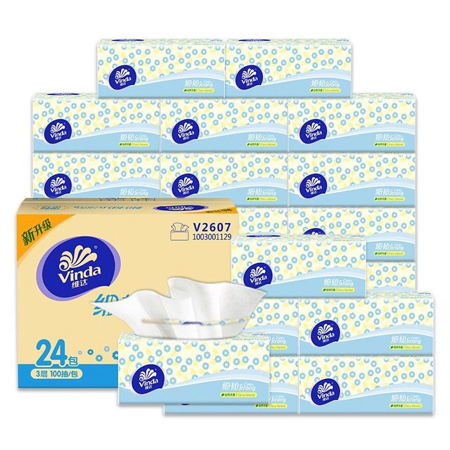 Vinda tissue paper 24 packs full box large bag household affordable ...