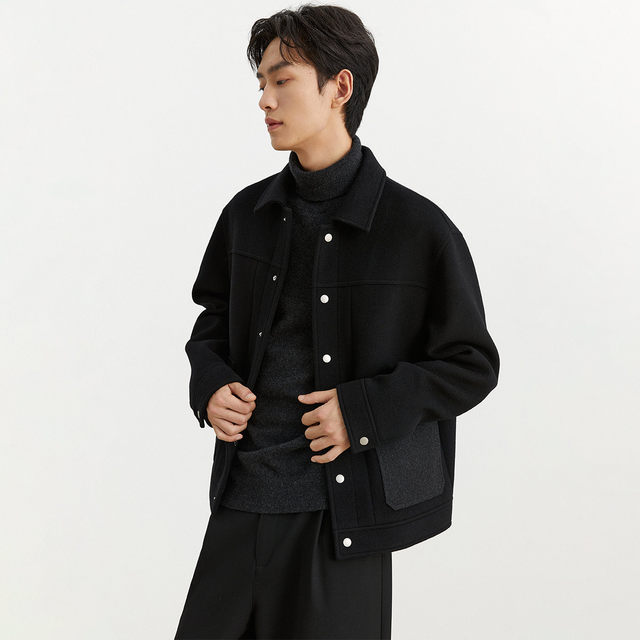 Taiping Bird Men's Wool Wool Skin 2024 Winter new contrasting color ...