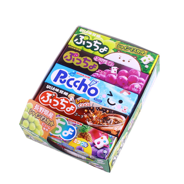 Japanese imported snacks UHA Uha taste candy bar fruit flavor sandwich gummies 50g*10 candy gift box