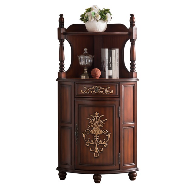 American-Style Triangular Cabinet, Solid Wood Painted European-Style ...
