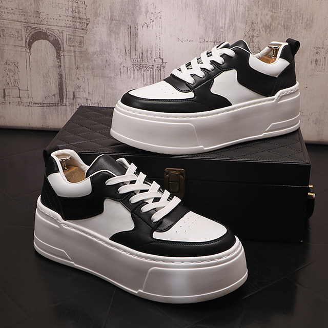 Platform shoes for men spring and autumn new thick-soled heightening ...