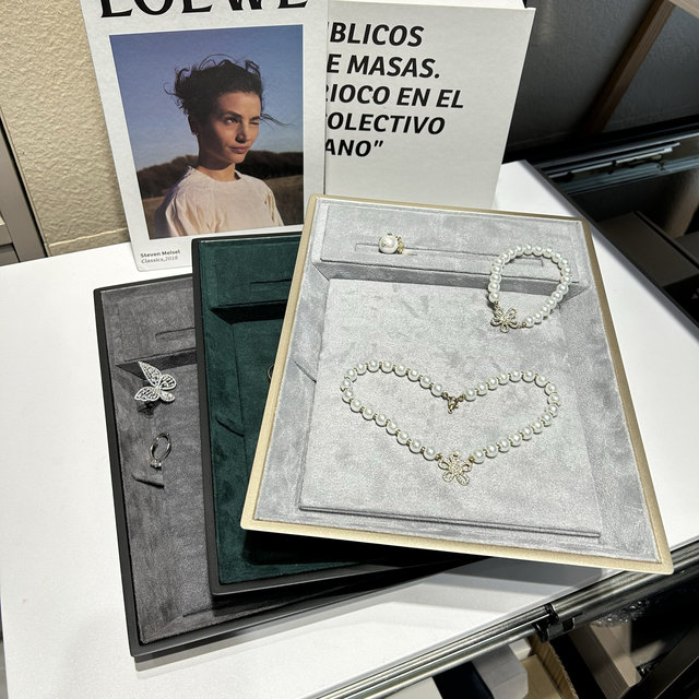 Ring necklace display jewelry tray painted beveled edge super fiber ...