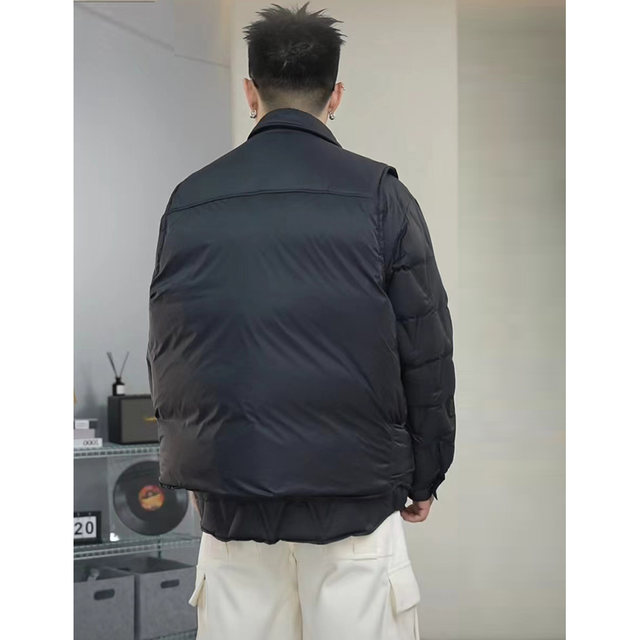 True two-piece set of three-in-one thickened down jacket men's winter ...