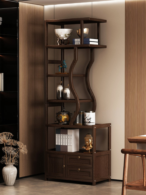 Bogu shelf small solid wood new Chinese tea set display cabinet tea ...