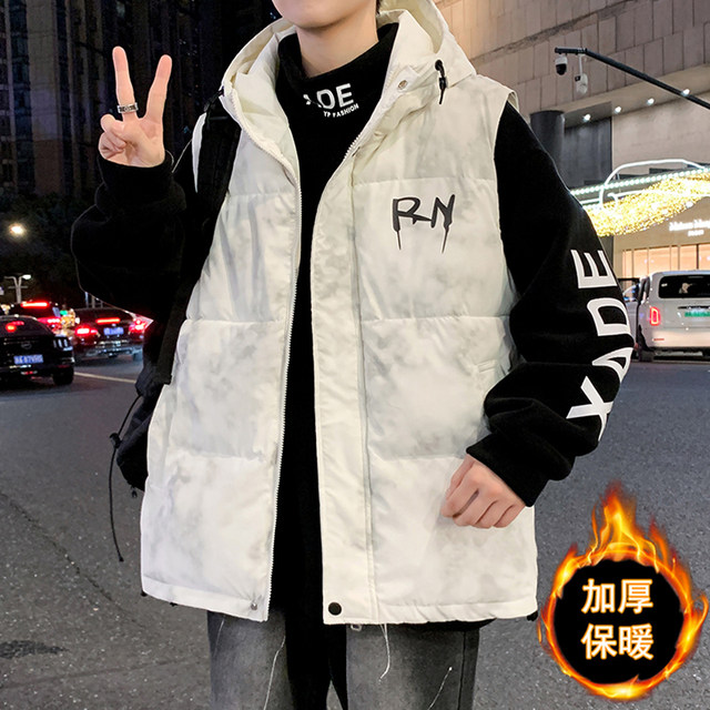 Autumn and winter down cotton vest 13-year-old boy 14-year-old junior ...