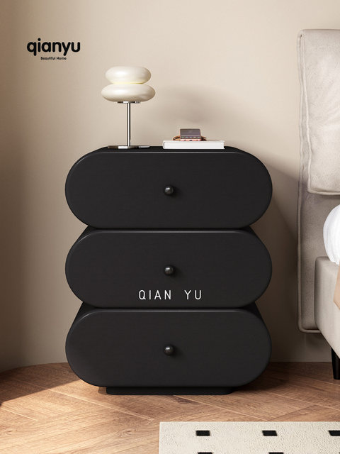 Qianfa style light luxury solid wood bedside table bedroom simple ...