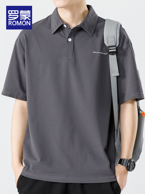 Luo Meng POLO shirt men's short-sleeved T-shirt summer thin trendy ...