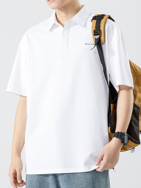 Luo Meng POLO shirt men's short-sleeved T-shirt summer thin trendy ...