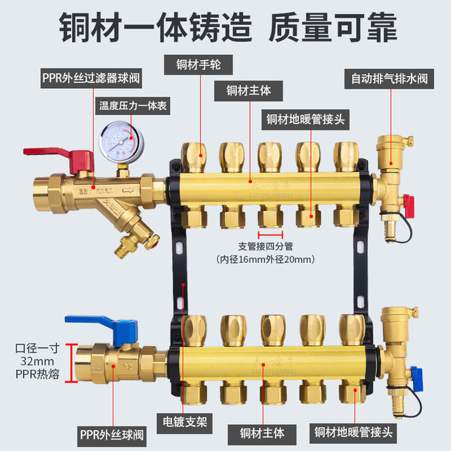 Tianyi Jinniu floor heating floor heating water distributor large flow ...