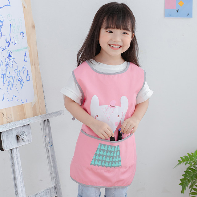 Baby eating sleeveless smock boy painting long sleeve waterproof reverse dressing kindergarten ...