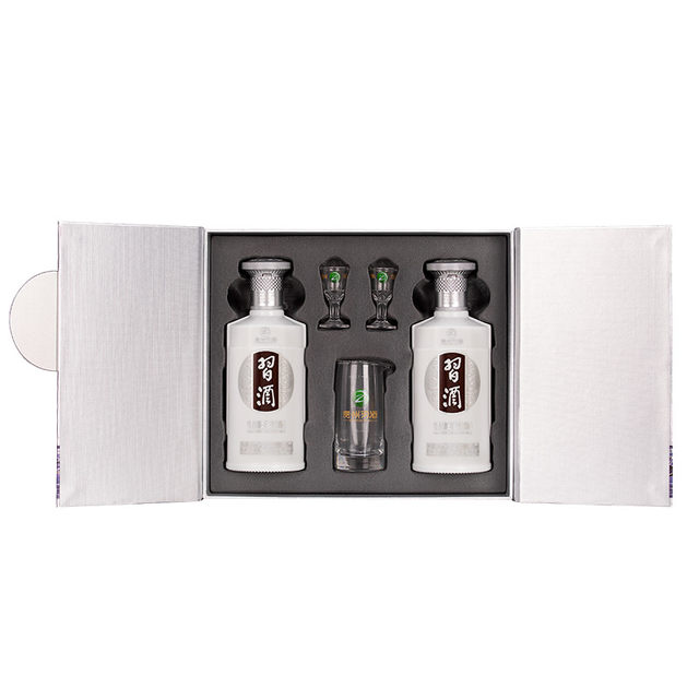 53 silver custom wine gift box (double bottle)_500ml2 bottles of Maotai-flavor liquor