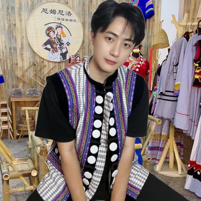 Lisu clothing men's vests, private high-end customized version, ethnic ...