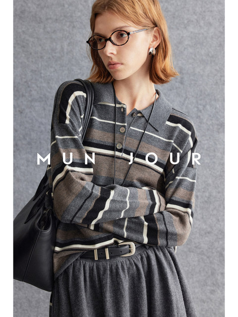 Pickaxe Intelligent Old Money Morandi Color Striped Cashmere Wool Soft ...