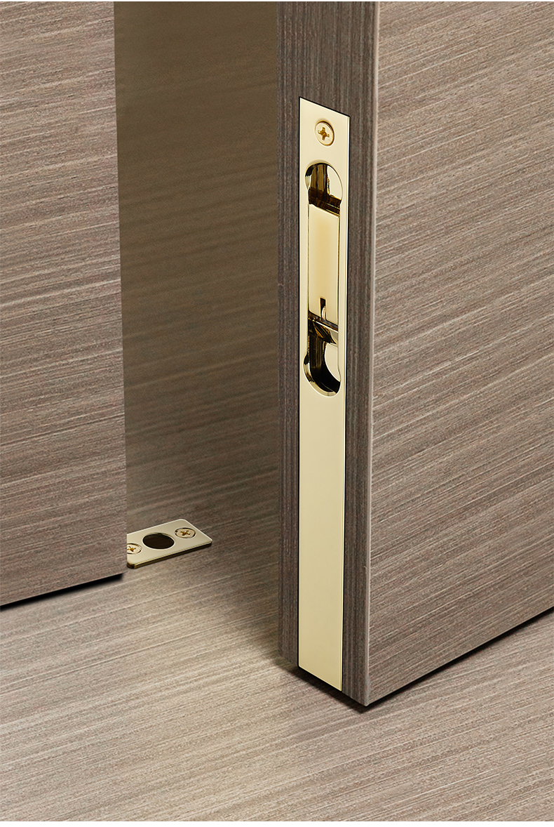 Ruigao Brass Concealed Double Door Bolt - Bright Gold Finish, Invisible ...