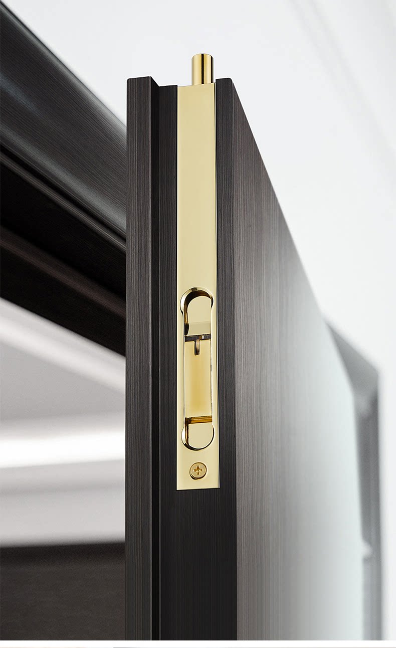 Ruigao Brass Concealed Double Door Bolt - Bright Gold Finish, Invisible ...