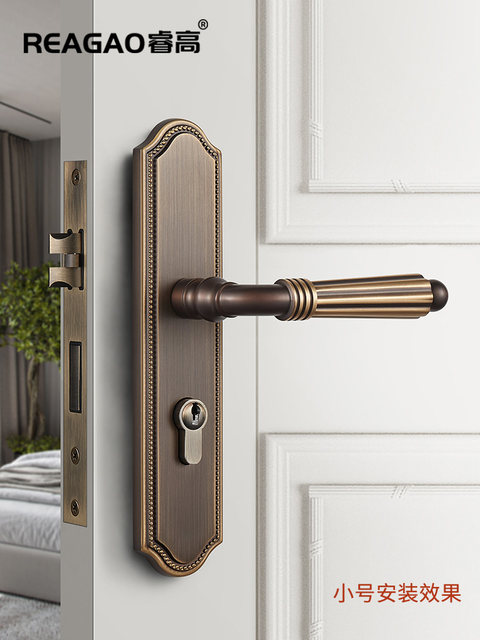 Ruigao all-copper door lock indoor home bedroom silent European door ...