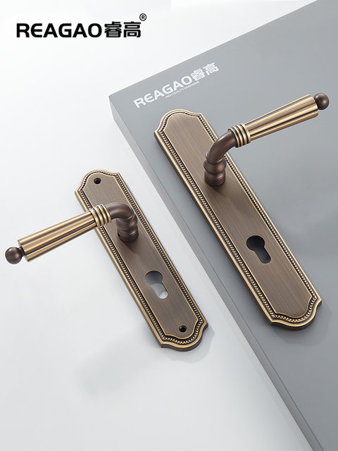 Ruigao all-copper door lock indoor home bedroom silent European door ...