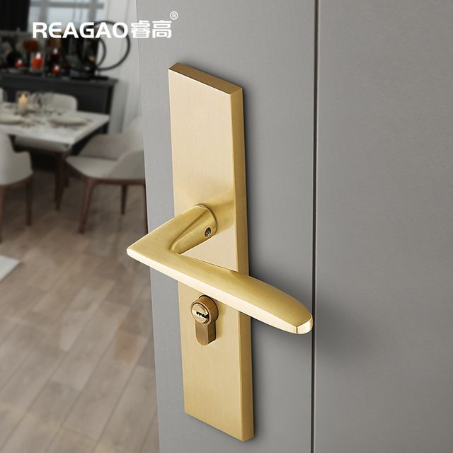 Ruigao all-copper door lock indoor silent home bedroom room American ...