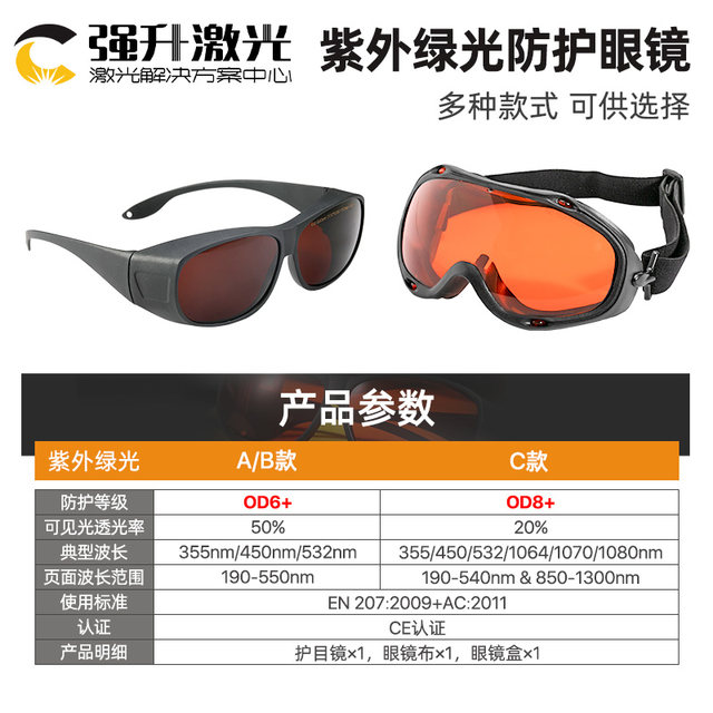 UV laser marking machine protective glasses 355nm anti-laser UV glasses ...