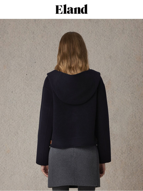 ELAND clothes love woolen coat female cool breeze hooded baseball ...