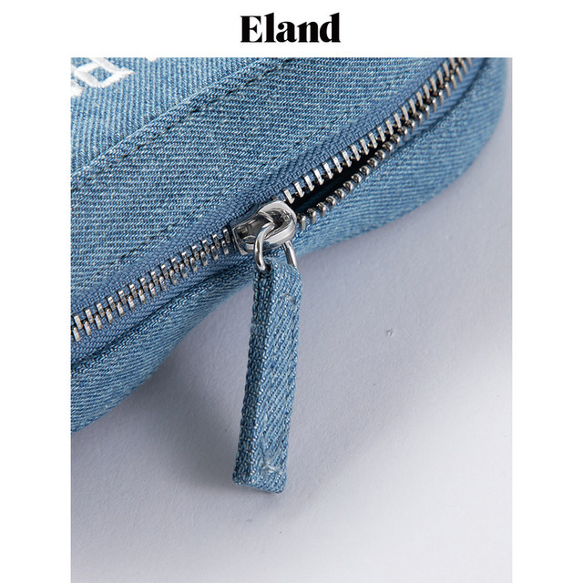 ELAND clothing shoulder bag messenger bag small bag denim embroidered ...