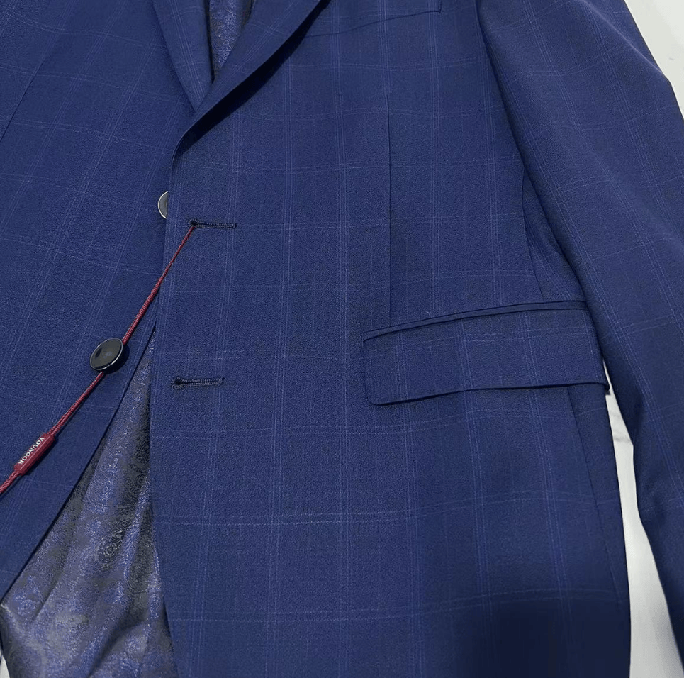 Yager Spring and Autumn Suit Men's Business Casual Blue Slim Wool Suit ...