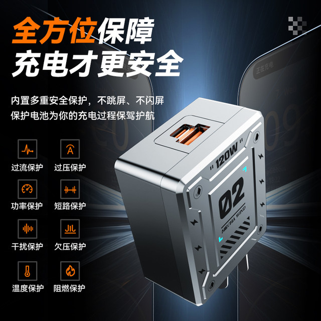 120W mecha fast charging head super fast charging flash charging ...