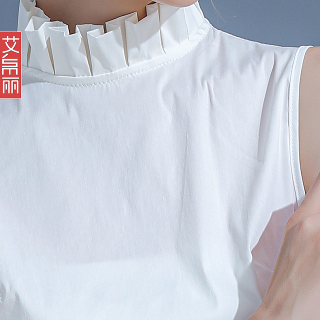 Spring and summer new style pure cotton sleeveless shirt for women ...