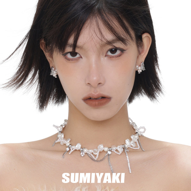 SUMIYAKI white butterfly pearl butterfly s925 silver needle earrings for women versatile simple ...