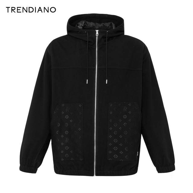 TRENDIANO official new spring men's loose hooded cardigan fashion jacket