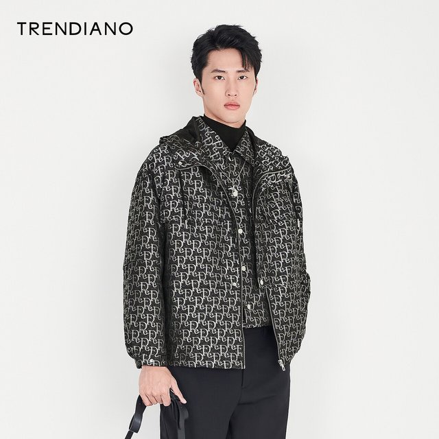 TRENDIANO official men's autumn new fashion trend letter printed jacket ...