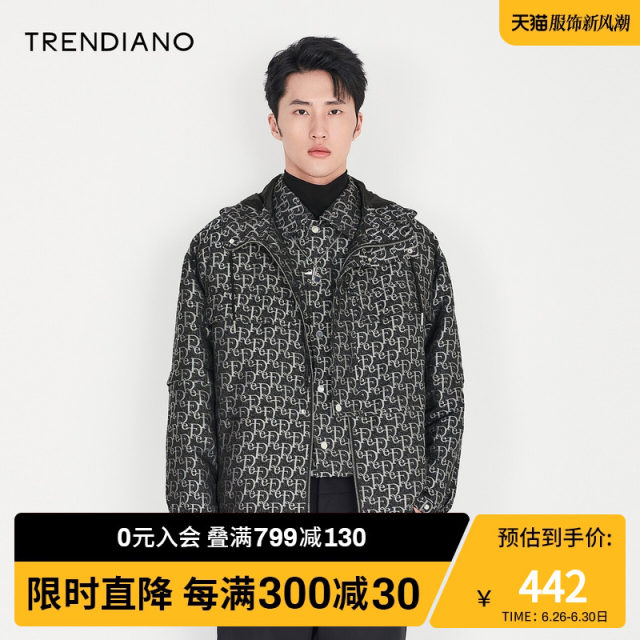 TRENDIANO official men's autumn new fashion trend letter printed jacket ...