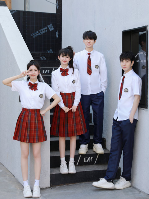 High school students' class uniforms, college style adult poetry ...
