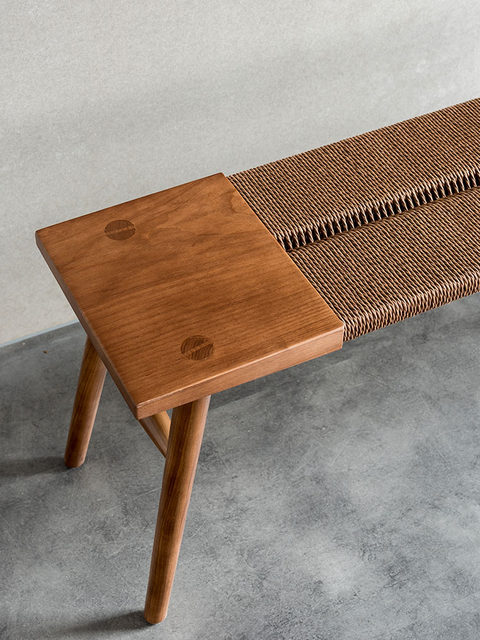 Fan Bo Furniture Ying'an bench Nordic solid wood rope shoe stool modern ...