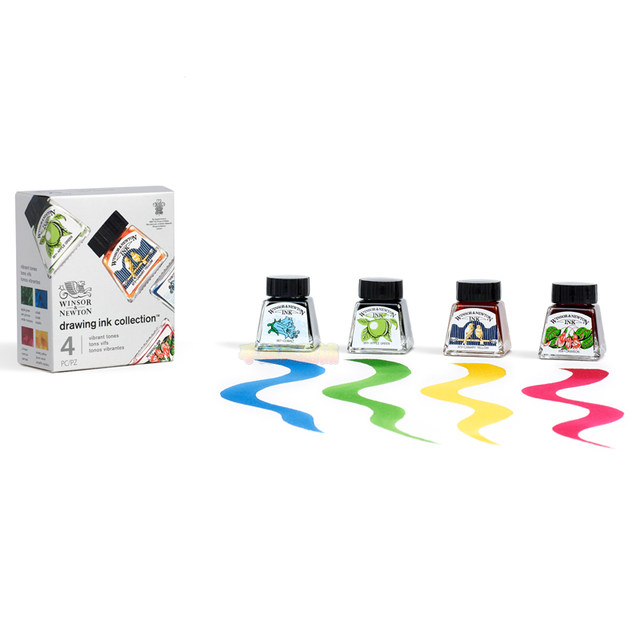 Windsor Newin Drawingink Waterproof Drawing Ink Set Ink Set Black and ...