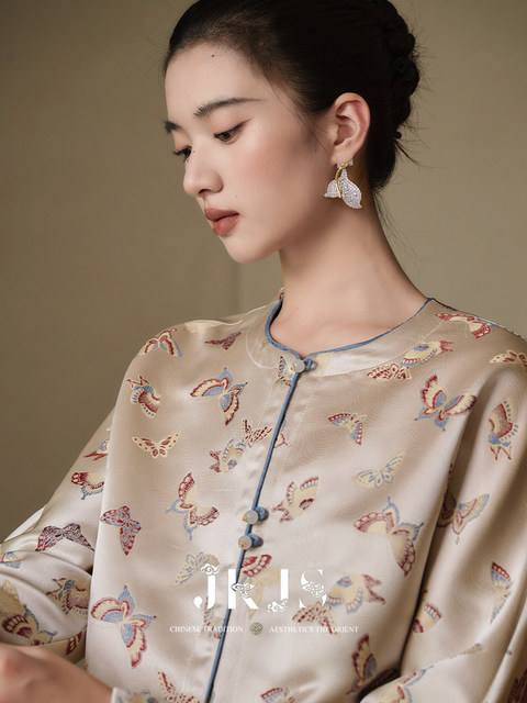 JKJS Butterfly Jacquard Short Jacket Women's 2025 New High-end Autumn ...