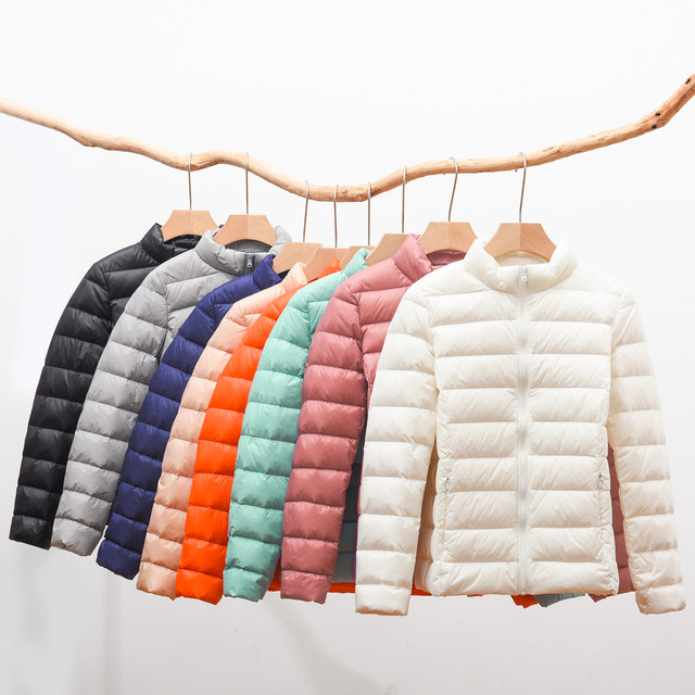 Lightweight down jacket women's 2022 new women's hooded stand-up collar ...