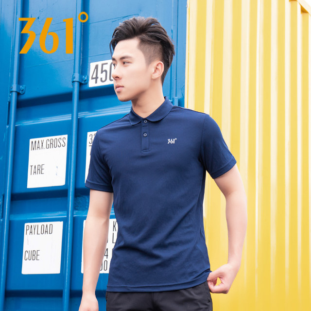 361 polo shirt men's 2024 autumn new breathable casual short-sleeved T-shirt 361 degrees ...