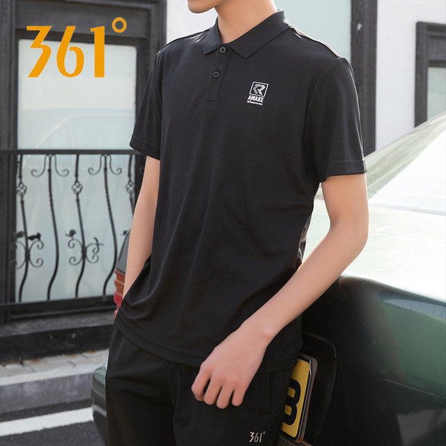 361 short-sleeved men's POLO shirt 2024 summer new running top 361 degrees official flagship ...
