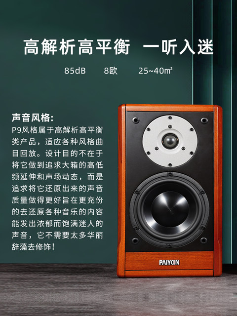 Paiyon P9 solid wood high -end HIFI bookshelf speaker Morel Morel TICW ...